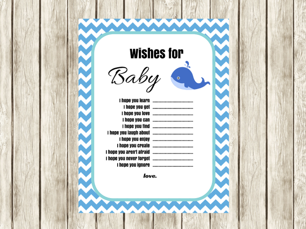 Blue Whale Baby Shower Game Set - Magical Printable