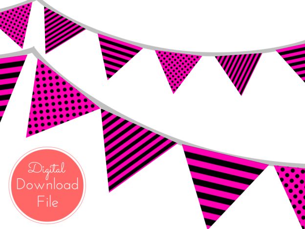 Kate Spade Inspired Black and Hot Pink Banner - Magical Printable