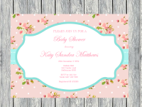 Shabby Chic Vintage Rose Editable Invitations - Download