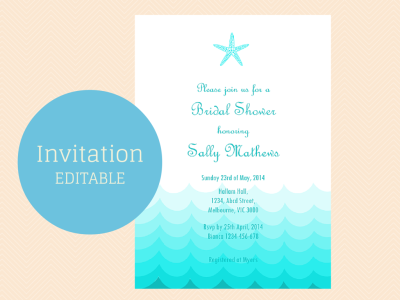 Summer Beach Editable Invitation - Magical Printable