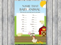 Farm Animals Baby Shower Games - Magical Printable