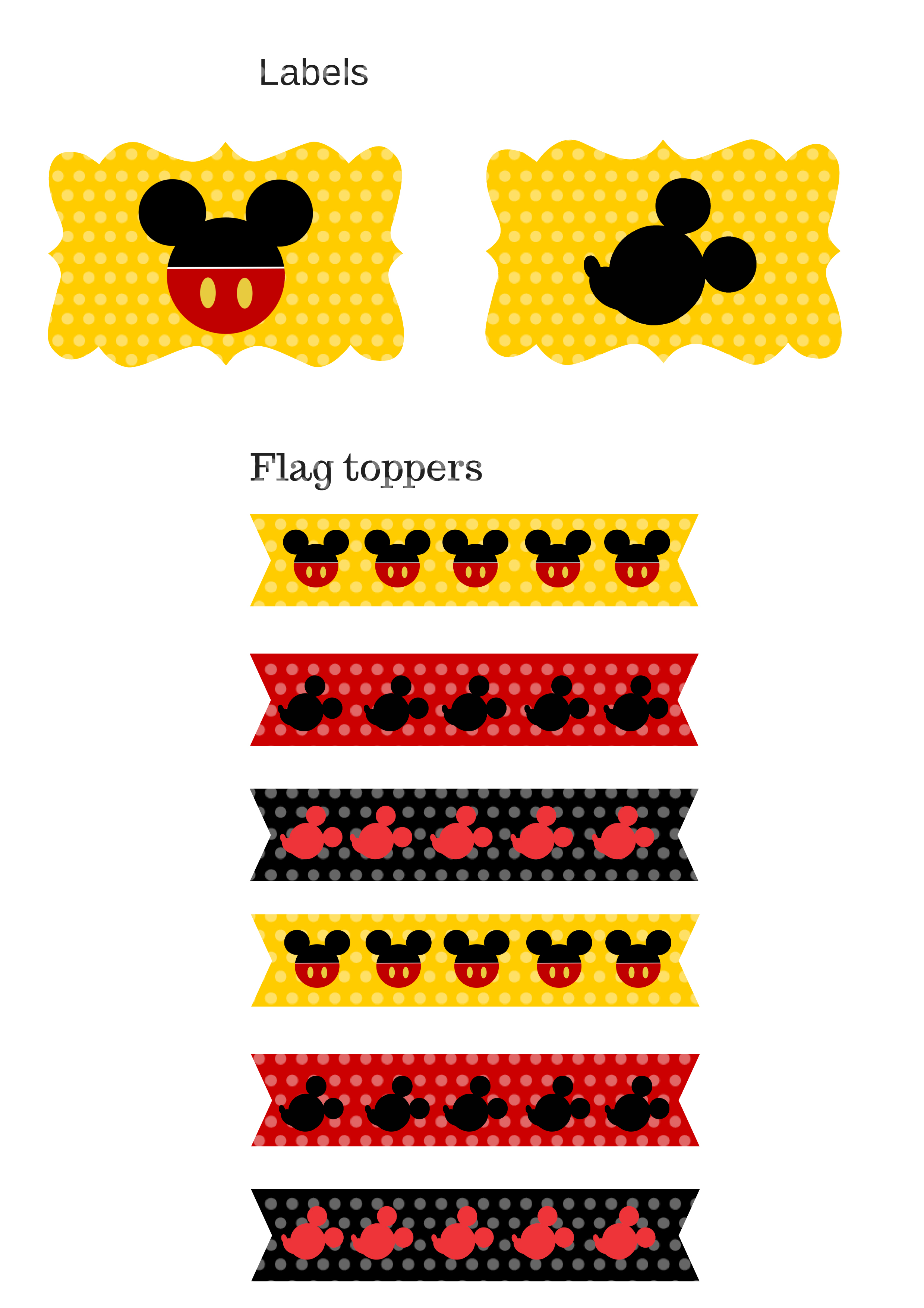 flag-topper-labels - Magical Printable