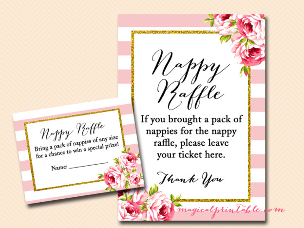 Pink floral baby shower game Set - Magical Printable