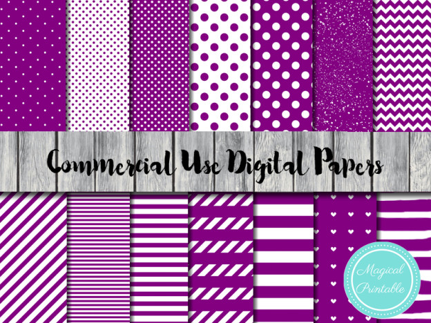 FREE Purple Digital Papers - Magical Printable