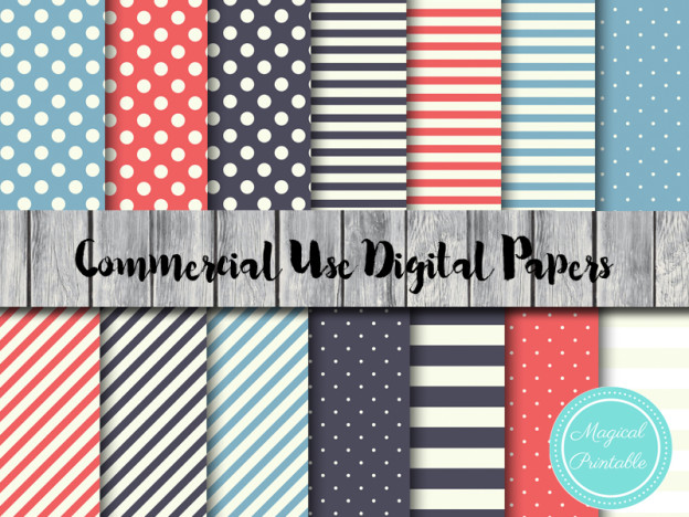 Retro Digital Papers - Magical Printable