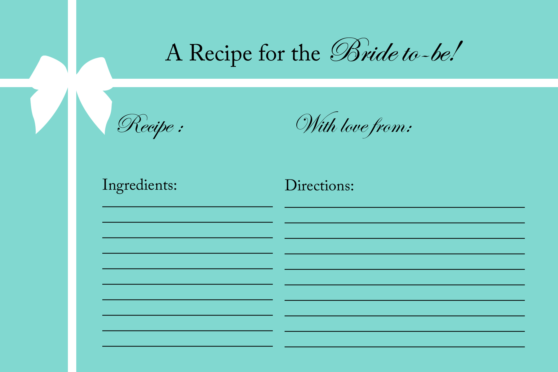 recipe4x6 - Magical Printable