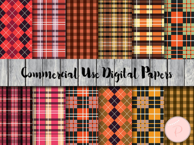 Red Orange Fashion Digital Paper - Magical Printable