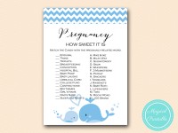 Blue Whale Baby Shower Games - Magical Printable