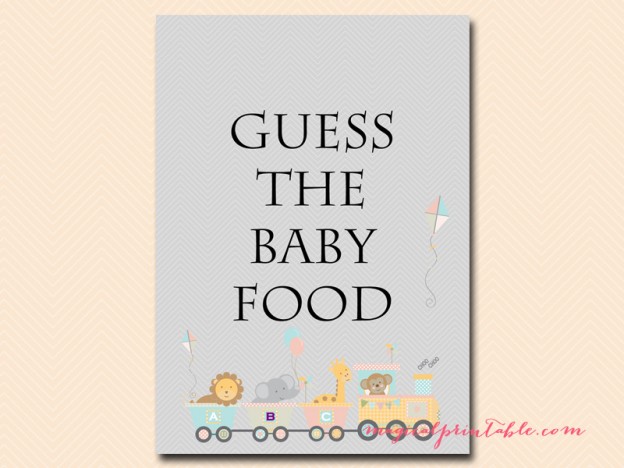 Animal Train Baby Shower Game Set - Magical Printable