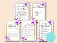 Purple Lavender Baby Shower Games - Magical Printable