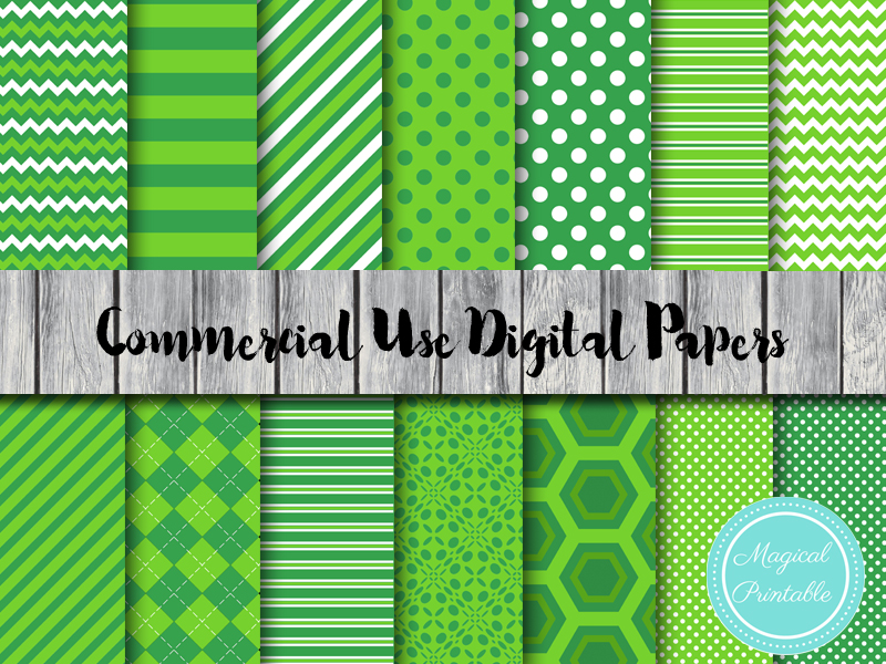 St Patricks Day digital papers DP137 - Magical Printable