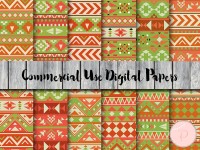 Boho Aztec Digital Paper DP59 - Magical Printable