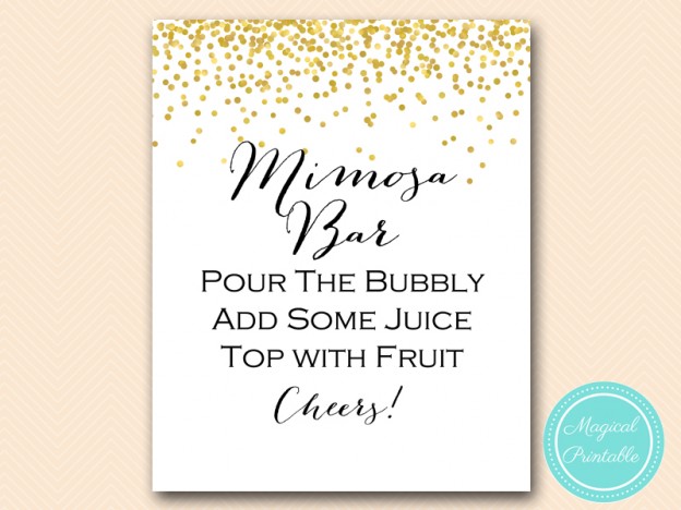 Gold Confetti Sign & Decor Printable - Magical Printable