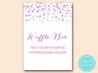 Pink Silver Confetti Decoration Signs - Magical Printable