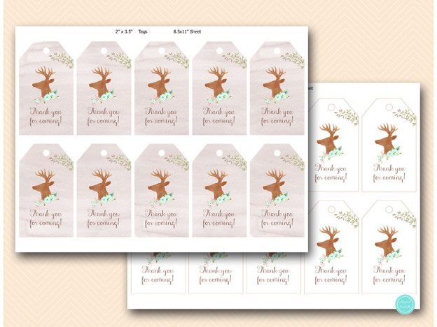 Deer Antler Favor Tags - Magical Printable