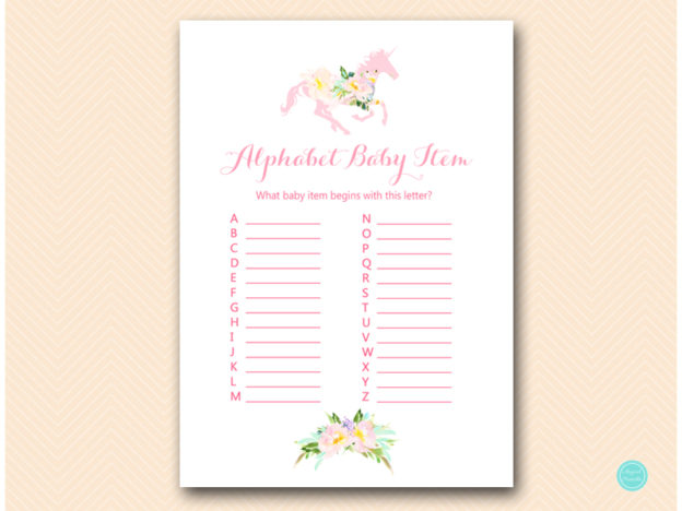 Unicorn Carousel Baby Shower Game Package - Magical Printable