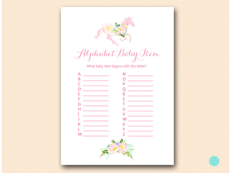 Unicorn Carousel Baby Shower Game Package - Magical Printable