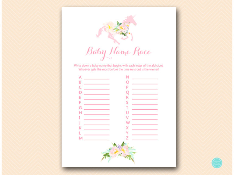 Unicorn Carousel Baby Shower Game Set - Magical Printable
