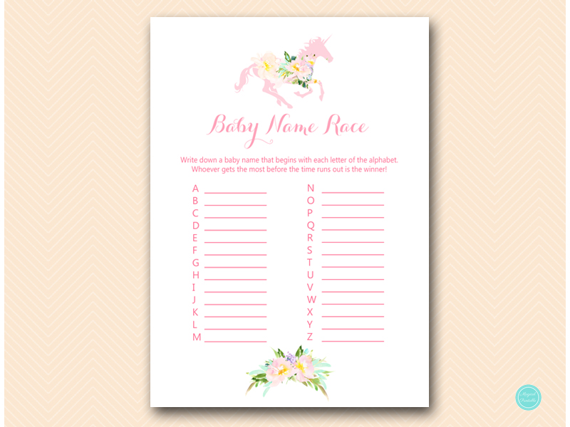 Unicorn Carousel Baby Shower Game Package - Magical Printable