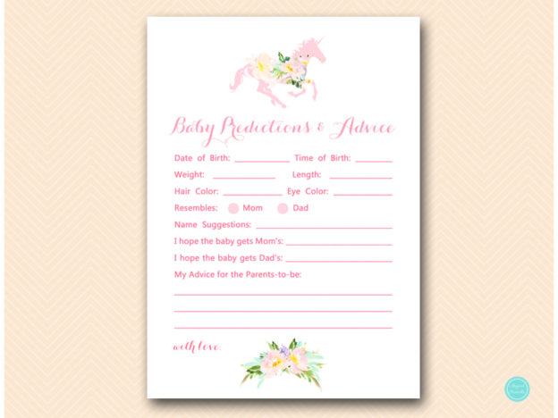 Unicorn Carousel Baby Shower Game Package - Magical Printable