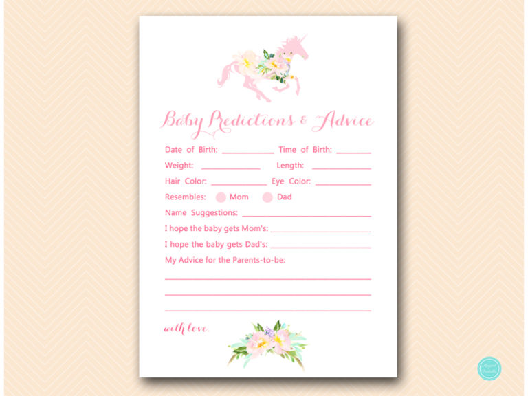 Unicorn Carousel Baby Shower Game Package - Magical Printable