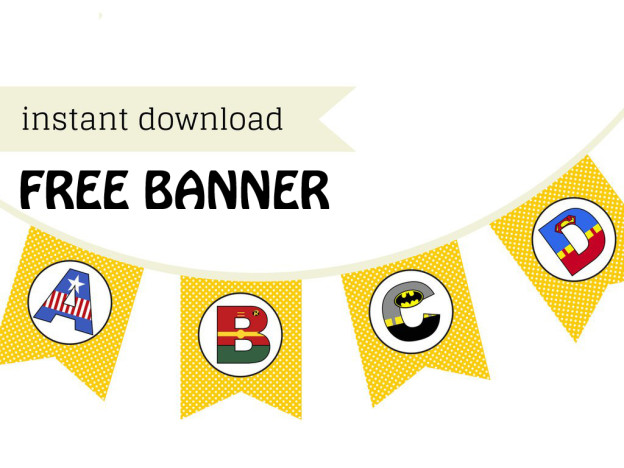 FREE Printable Superhero Banner - Magical Printable