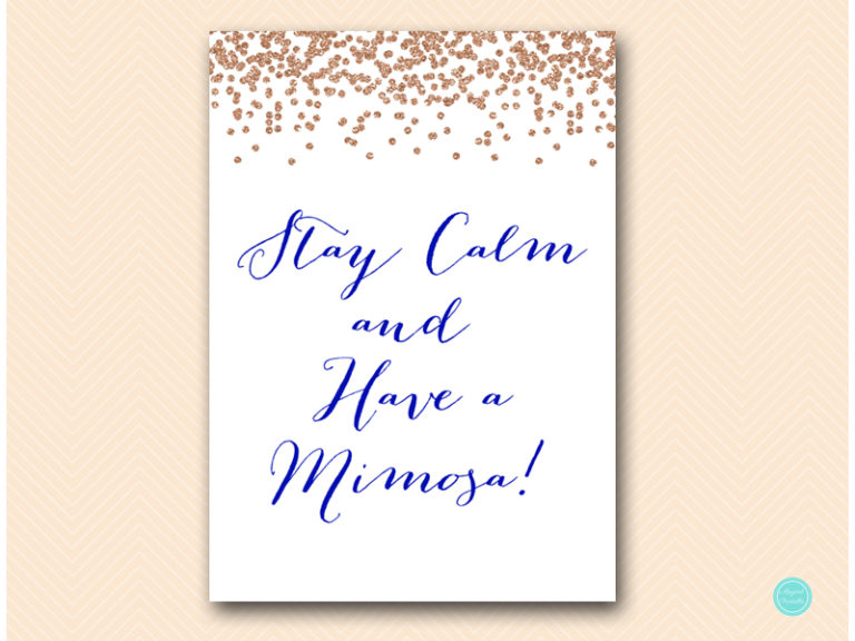 FREE Download Stay Calm and Have Mimosa Sign - Magical Printable