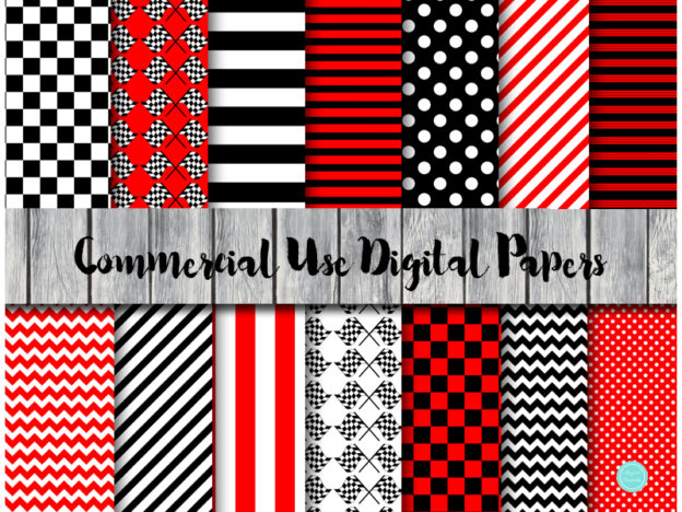 Racing Car Digital Paper - Magical Printable