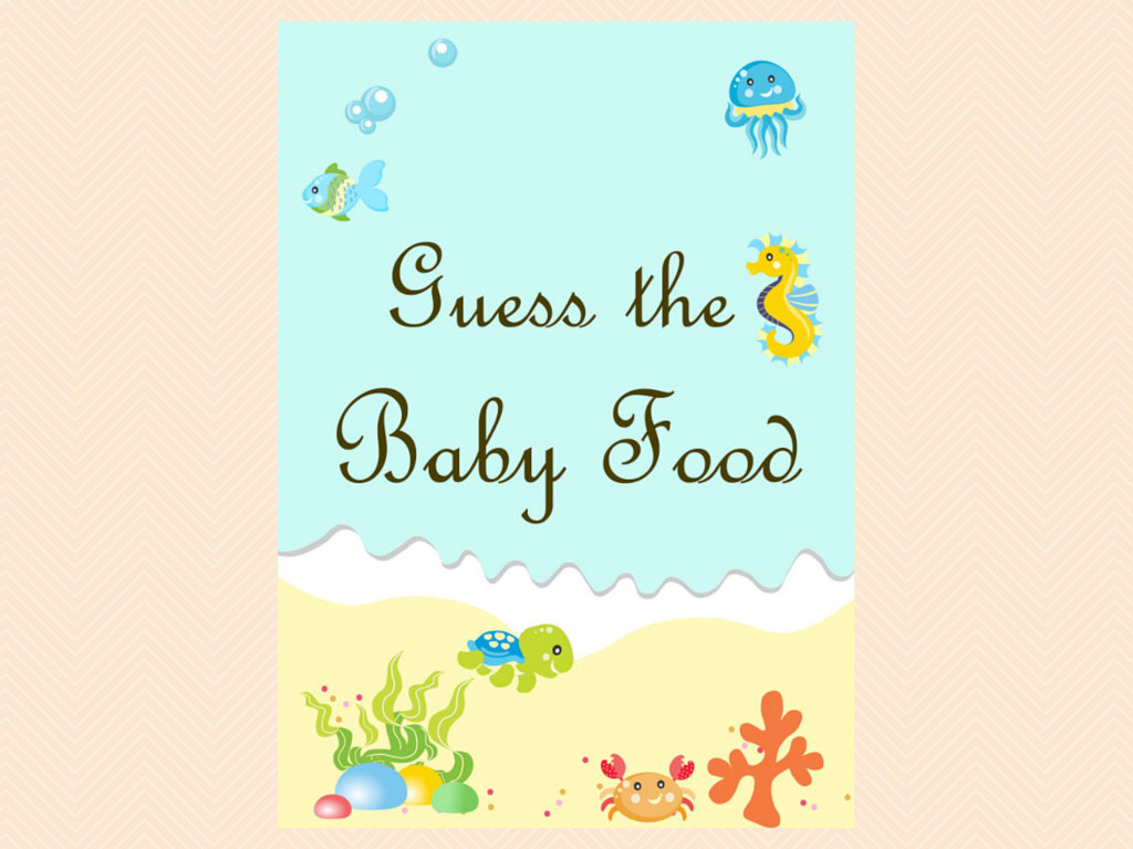 Under the Sea Baby Food Guessing Game - Magical Printable