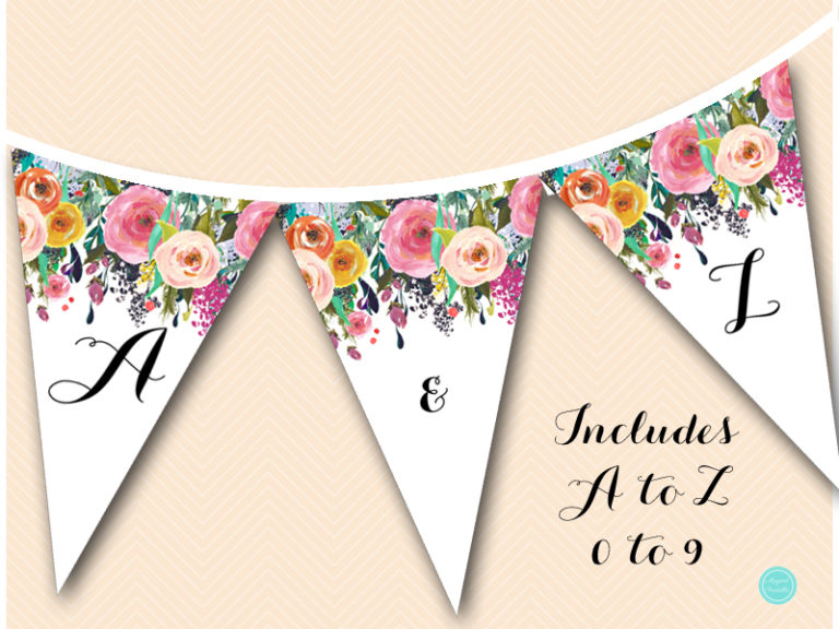 Floral Garden Triangular Bunting Banner - Magical Printable