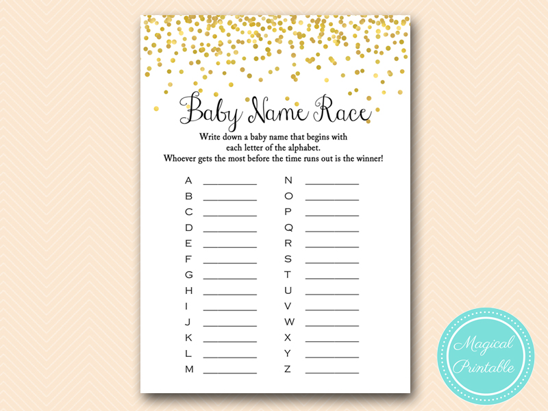 Gold Dots Baby Shower Game Set - Magical Printable