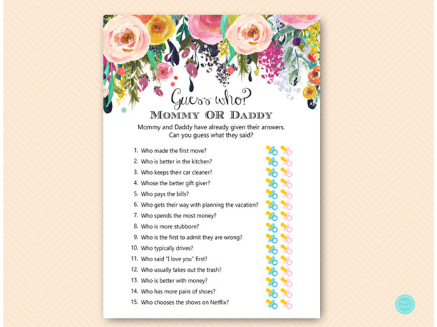 Garden Floral Baby Shower Games - Magical Printable