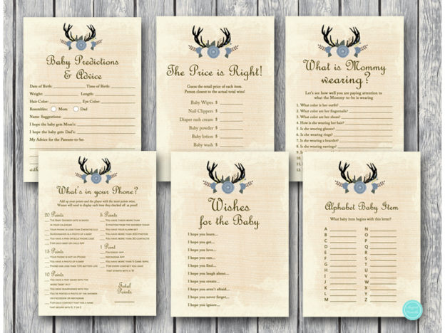 FREE Blue Buck Deer Baby Shower Game Package - Magical Printable