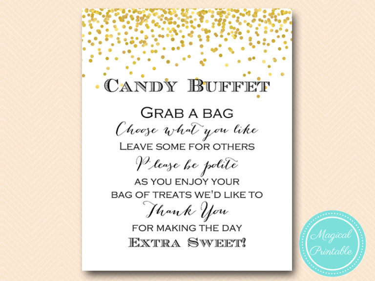 Gold Confetti Sign & Decor Printable - Magical Printable