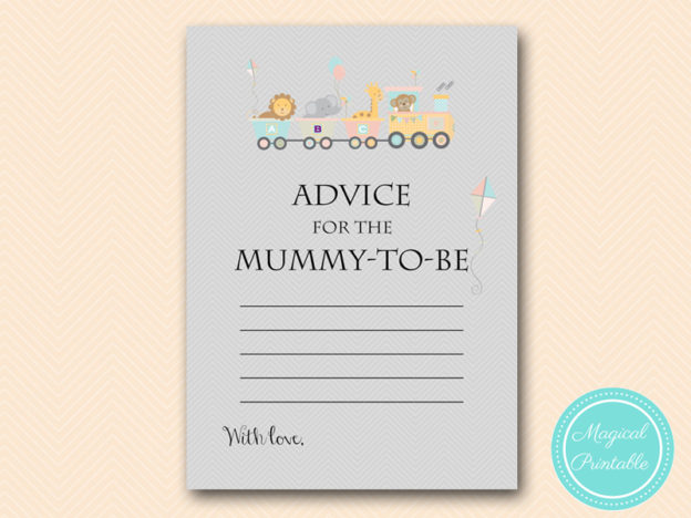 Animal Train Baby Shower Game Set - Magical Printable