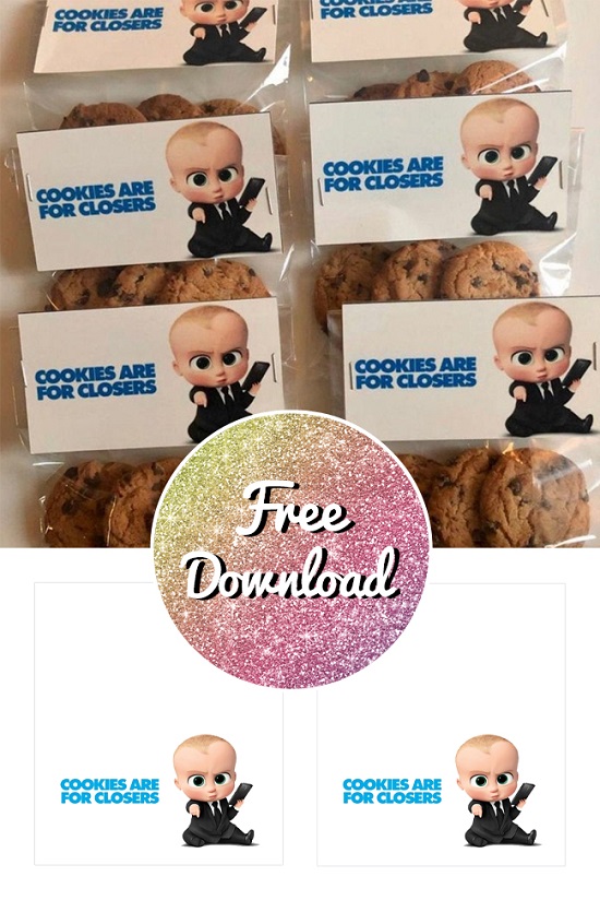 FREE Boss Baby Cookies are for Closers Labels Template